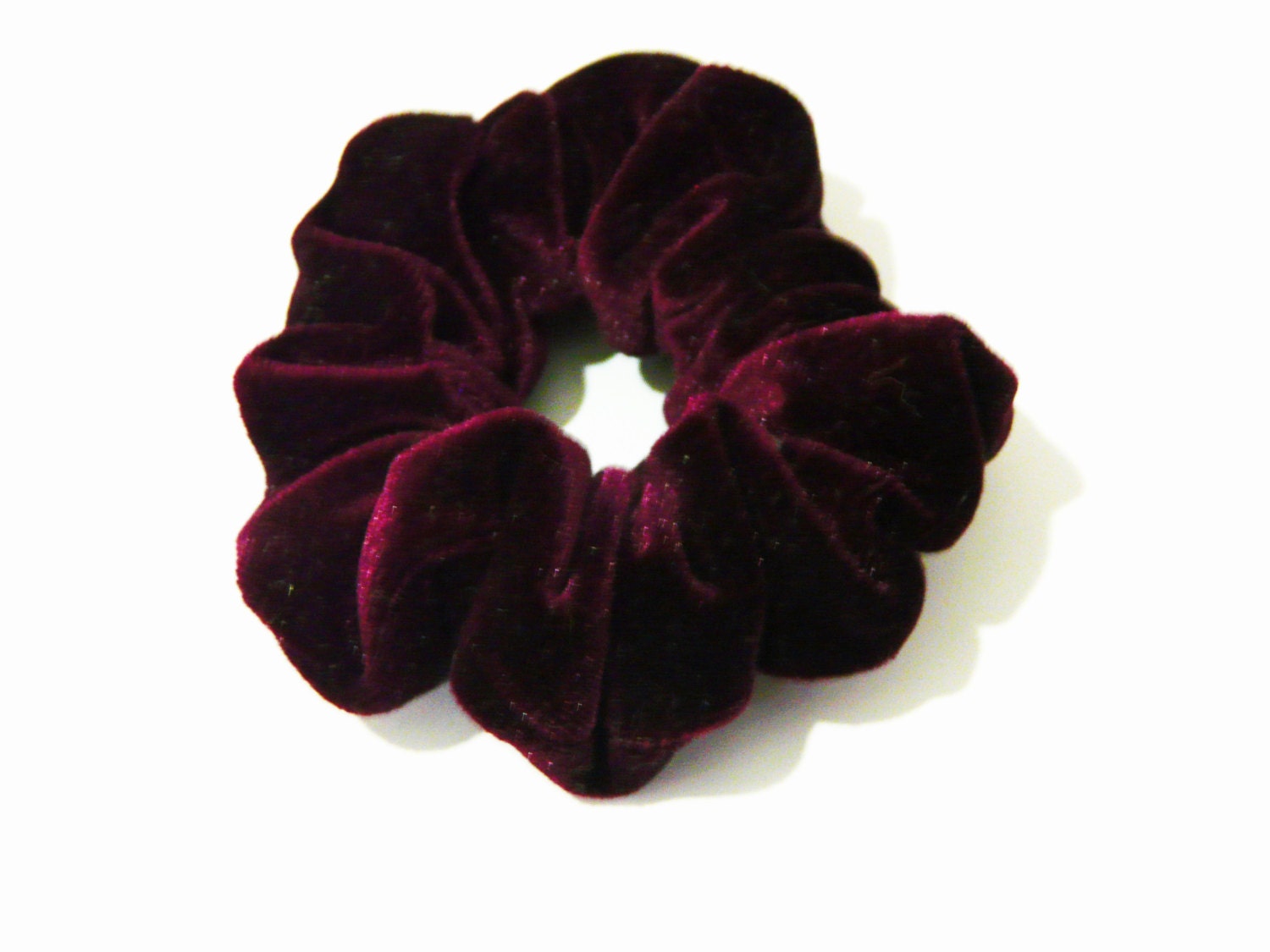Frosted Wine Velvet Hair Scrunchie Dark Red Maroon Burgundy