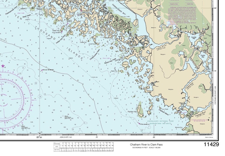 Chatham River to Clam Pass 2014 Florida Nautical Map by Oldmap