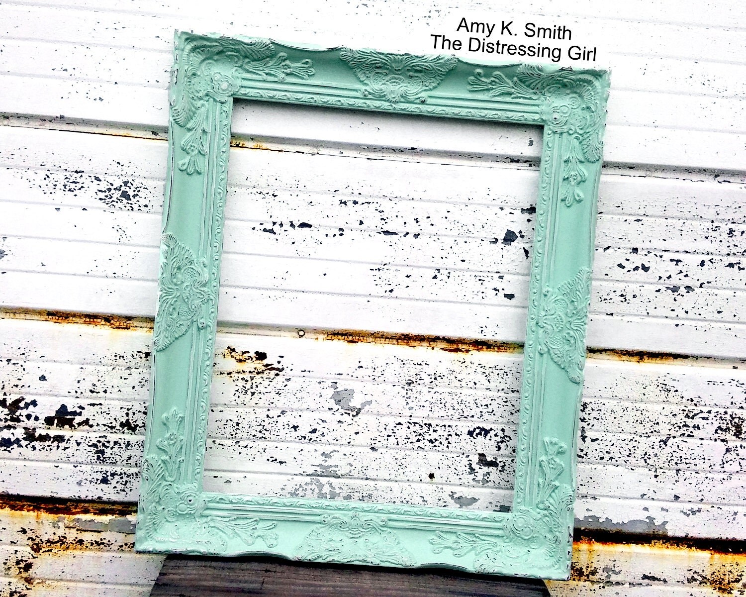 Chunky 16x20 Mint Green Ornate Picture Frame Victorian