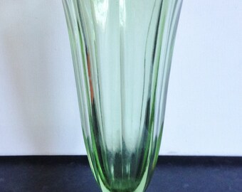 Vintage green depression glass vases | Etsy