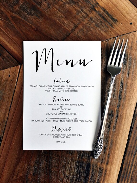 Simple Modern Modern Font Style Menus Dinner Menus Dinner