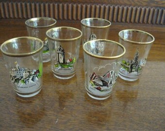 Vintage shot glasses | Etsy