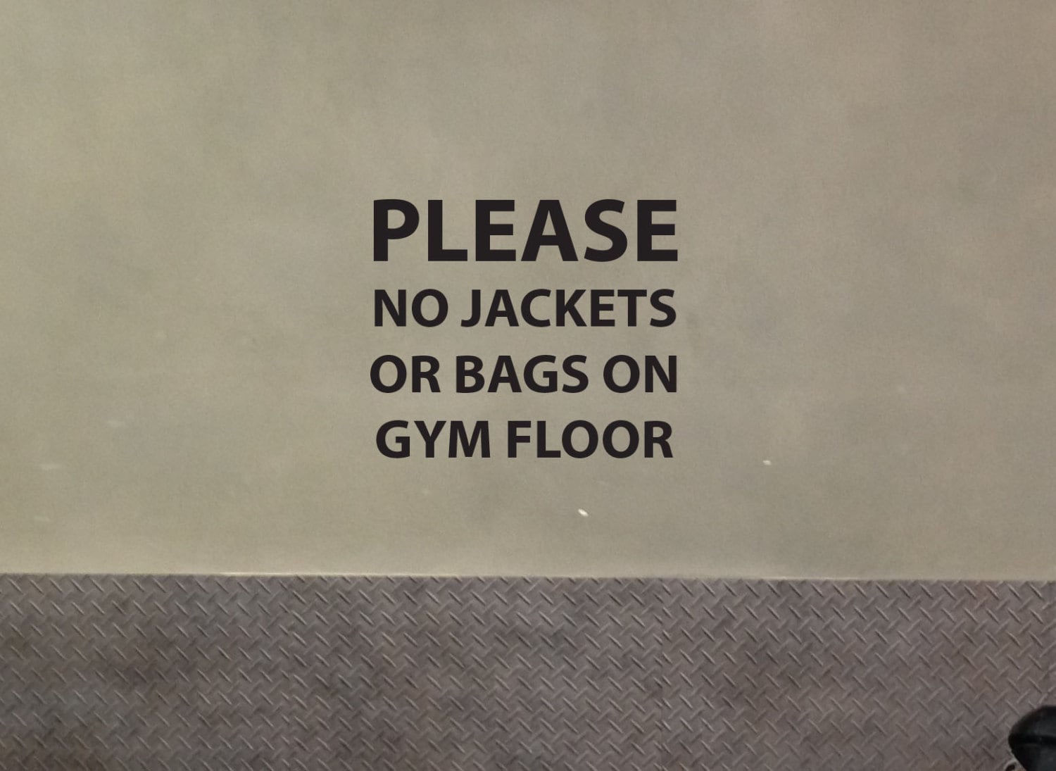 Gym Wall Sign, Please No Jackets or Bags on Gym Floor