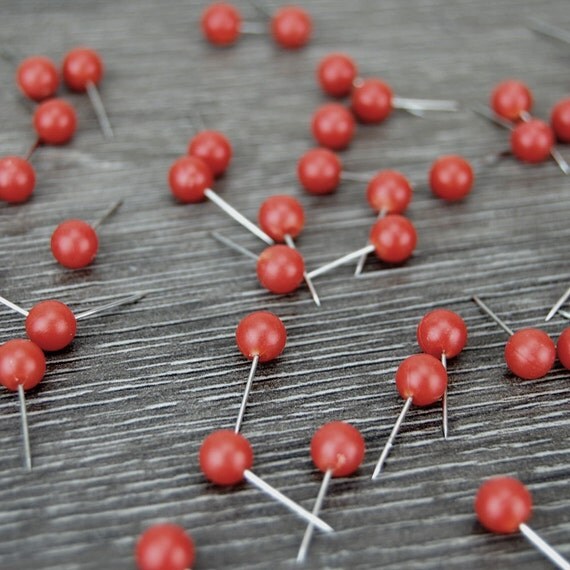 Map Push Pins: Crimson Red Matte Finish by ConquestMaps on Etsy