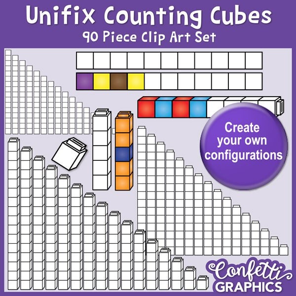 Unifix Cubes Clip Art / Linking Cubes / Counting Cubes / Math
