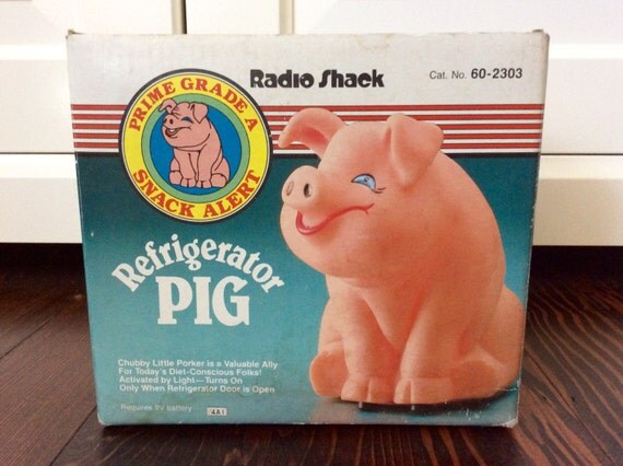 Vintage Radio Shack Oinking Refrigerator Pig NIB Vintage
