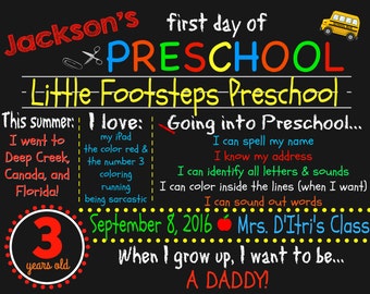First day of pre k | Etsy