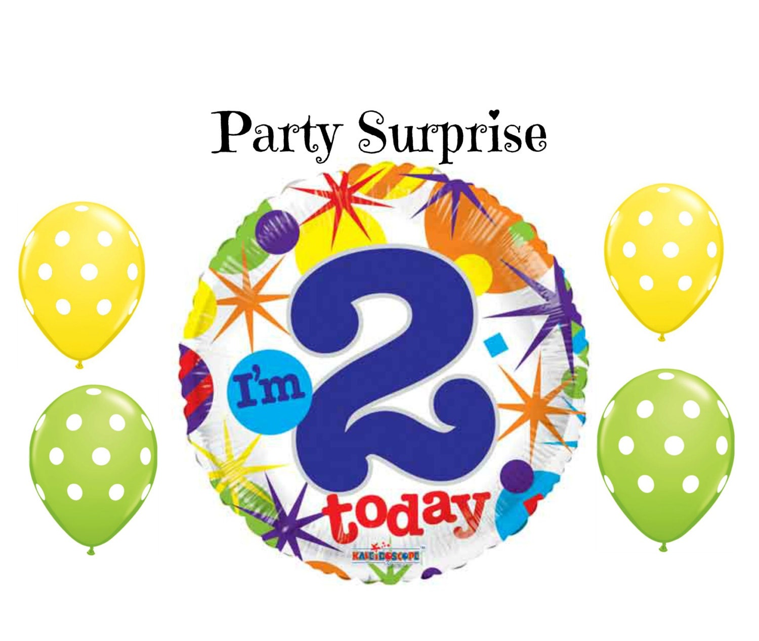 I'm 2 Today Balloons 2nd Birthday Party Balloons Two Year