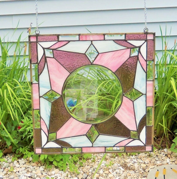 Stained Glass Window Panel-Pink Irridized and by ClearViewGlass