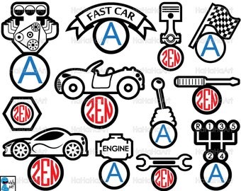 Split Cool Cars Monogram Black Cutting Files Svg Png Jpg Eps