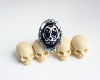 Mexican skull ring | Etsy