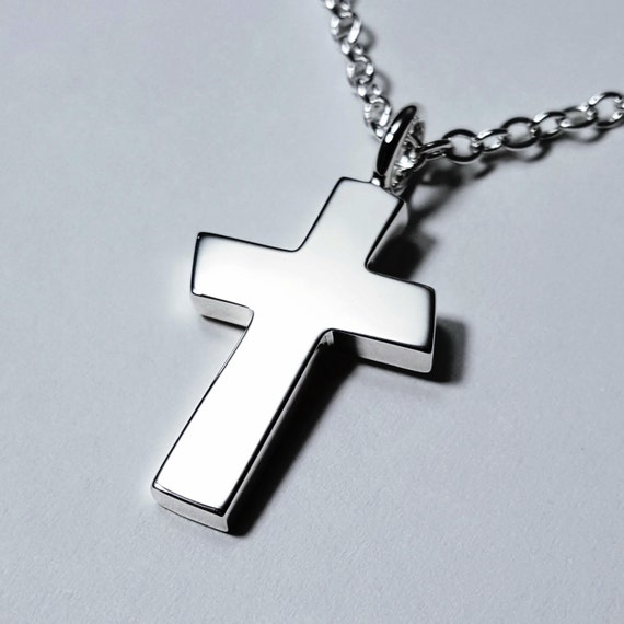 Large Sterling Silver Cross Necklace Pendant Sterling Silver