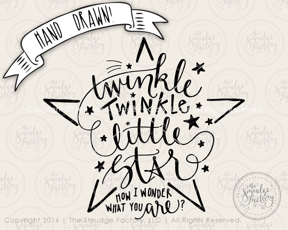 Star SVG Cut File Twinkle Twinkle Little Star Silhouette