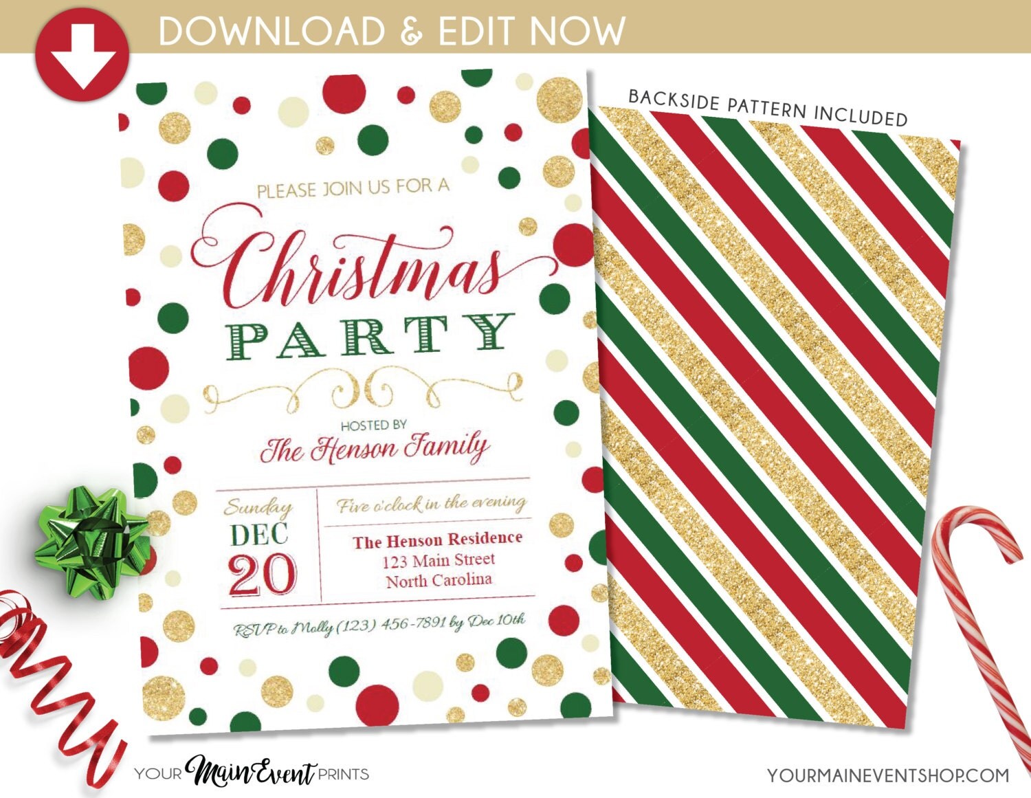 Christmas Party Invitation Christmas Party Invite Christmas