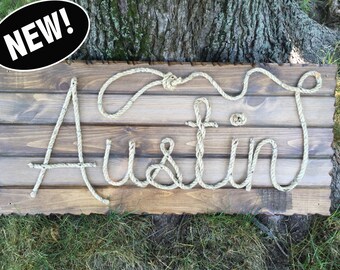 HOWDY : 36 Western Rope Name Sign Cowboy Theme Room