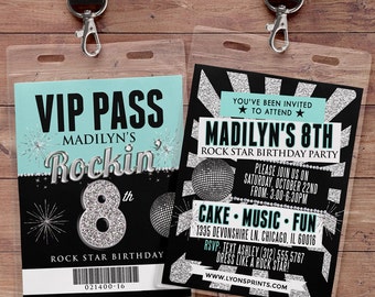 Retro neon VIP PASS backstage pass Vip invitation by LyonsPrints