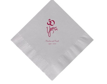 50th Anniversary Napkins Personalized Set of 100 Napkins