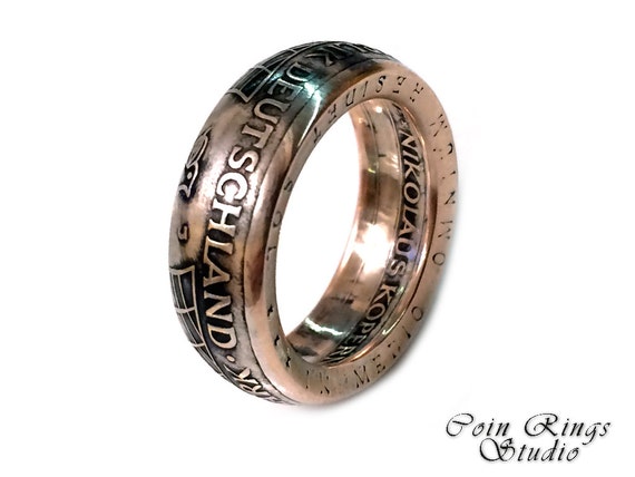 German Coin Ring Silver Germany 5 Marks Deutschland