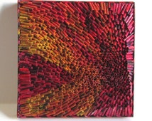 Painting collage, 3D, recycled, 7,87x7,87", abstract, modern art ...