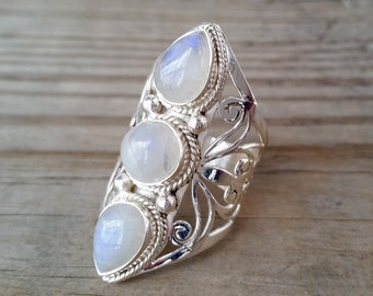 Large gemstone ring | Etsy