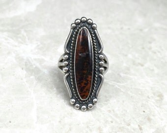 Brown stone ring | Etsy