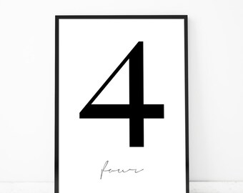 Calligraphy numbers | Etsy