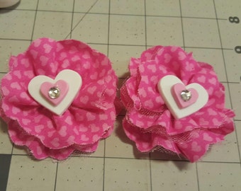 Items similar to Double Ruffle Hair Bows Single Style Color Choice on Etsy