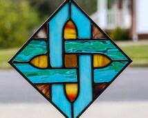 Unique stained glass sunset related items | Etsy