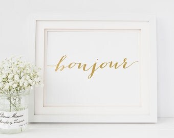 Bonjour sign | Etsy