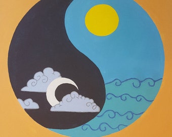 Yin yang painting | Etsy