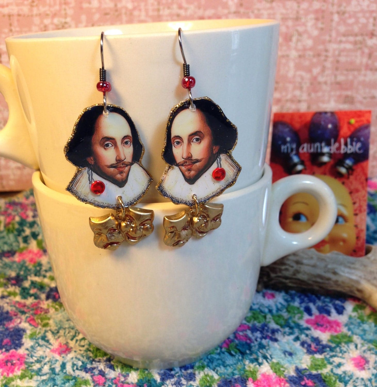 William Shakespeare Earrings poet playwright actor The Bard