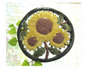 Sunflower plate | Etsy