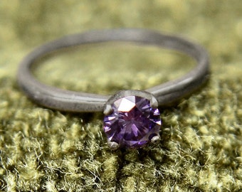 Alexandrite Ring Sterling Silver Ring with by AbishJewelryWorks