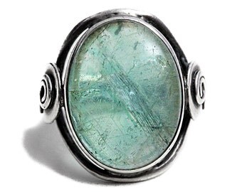 Green fluorite ring | Etsy