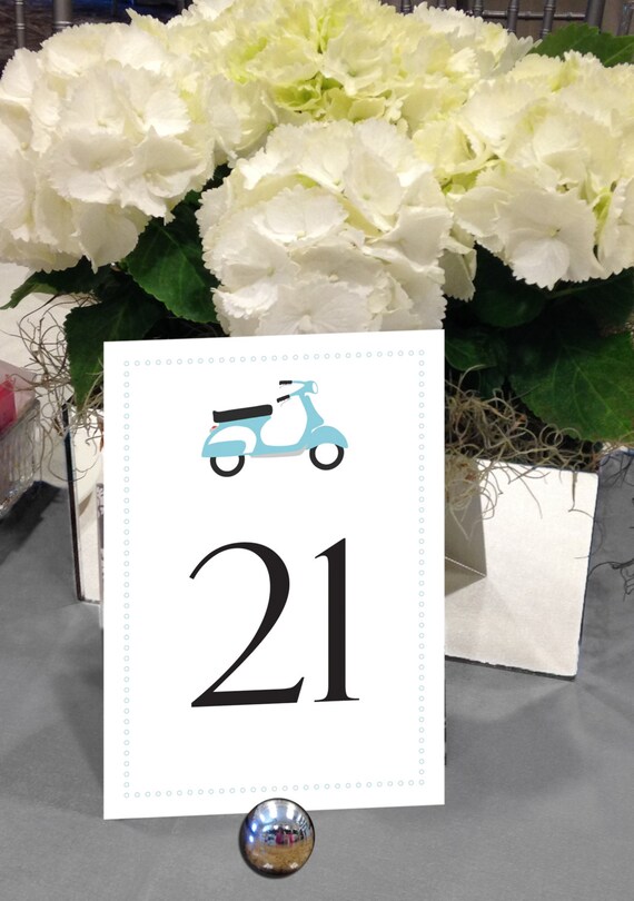 Scooter Table Numbers Vespa Table Numbers Retro Table