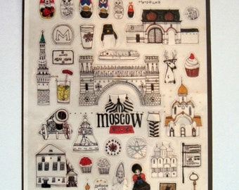 Moscow sticker | Etsy