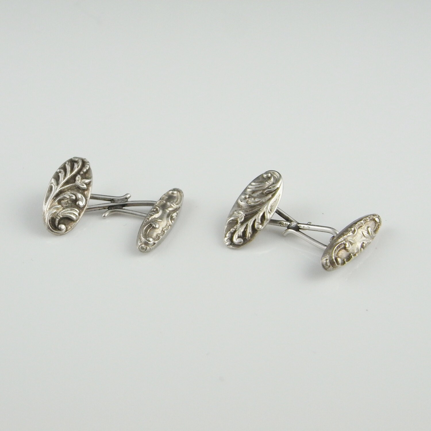 Antique Silver Cuff Links Mens Cufflinks Womens Cufflinks Handmade ...