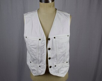 White denim vest | Etsy