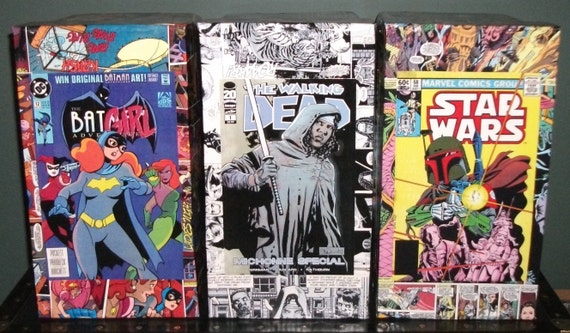 Items similar to Custom Comic Decoupage Short Box for comic storage ...