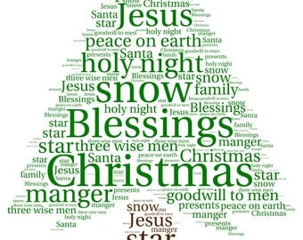 Holiday word art | Etsy