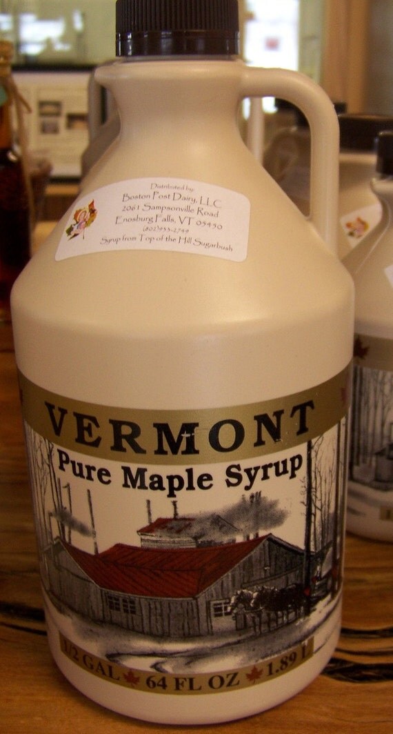 100 percent Pure Vermont Maple Syrup 1/2 gallon/ Organic