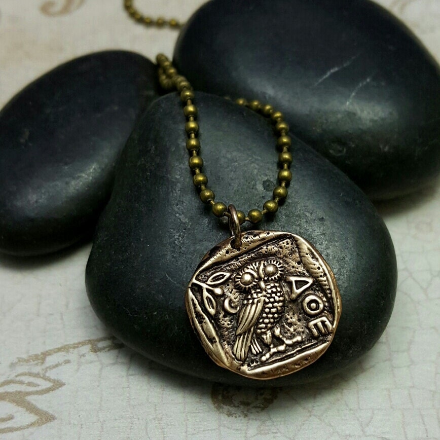 Owl of Athena necklace Owl COIN NECKLACE owl jewelry