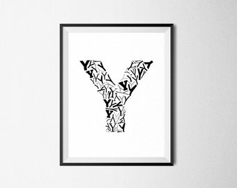 Monogram letter y | Etsy