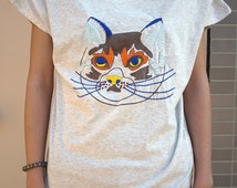 Unique embroidered cats related items | Etsy