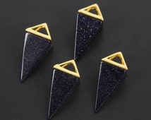 Unique blue triangle stone related items | Etsy