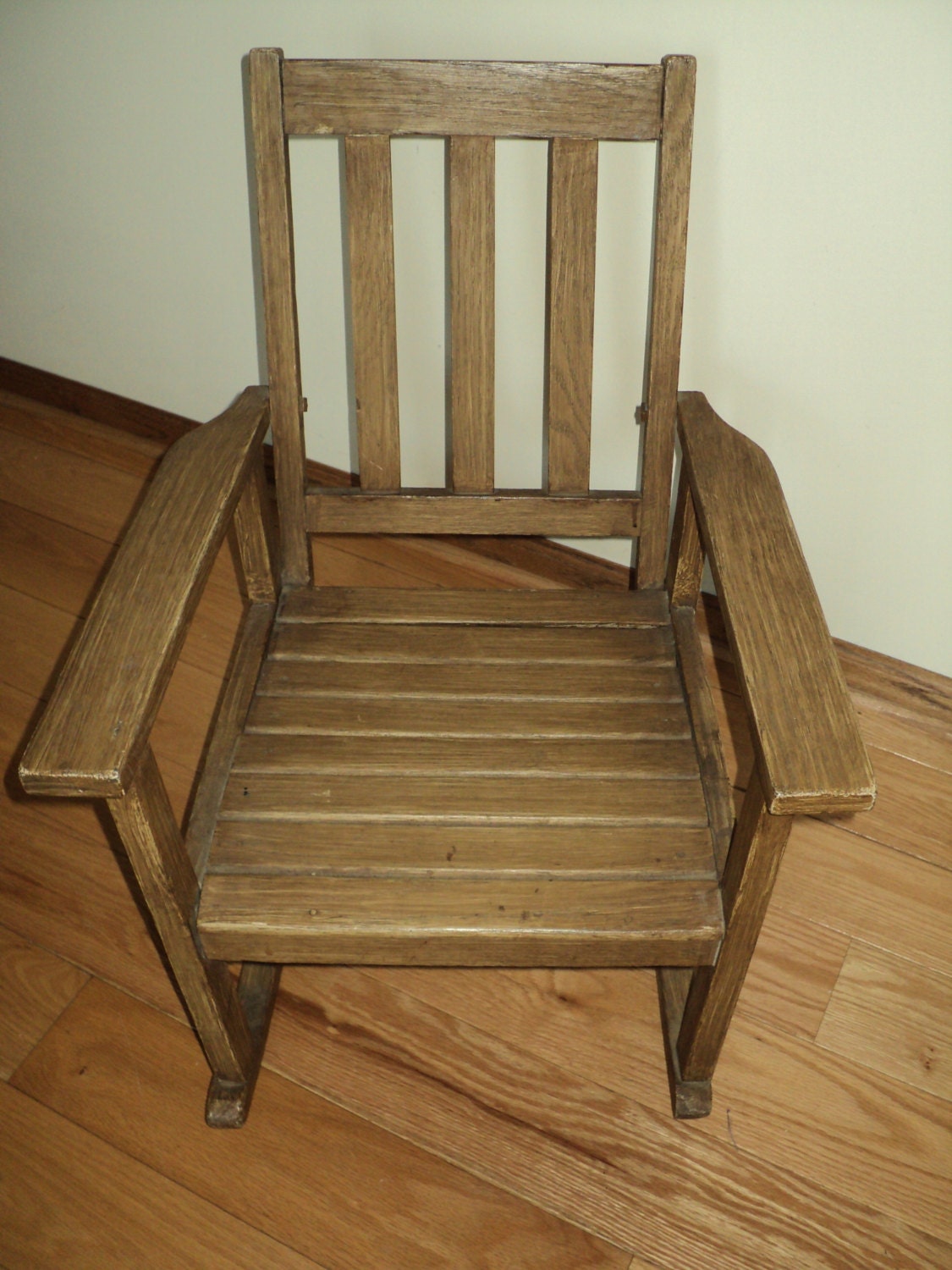 Vintage Child Sized Solid Oak Rocking Chair, Arts and Crafts period ...