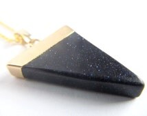 Unique blue triangle stone related items | Etsy