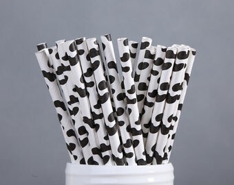 Cow print straws | Etsy