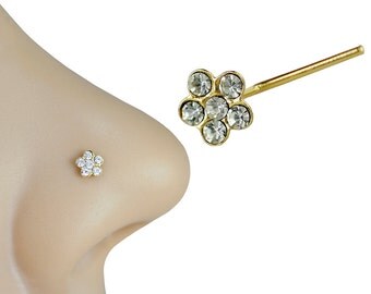 Flower nose stud | Etsy