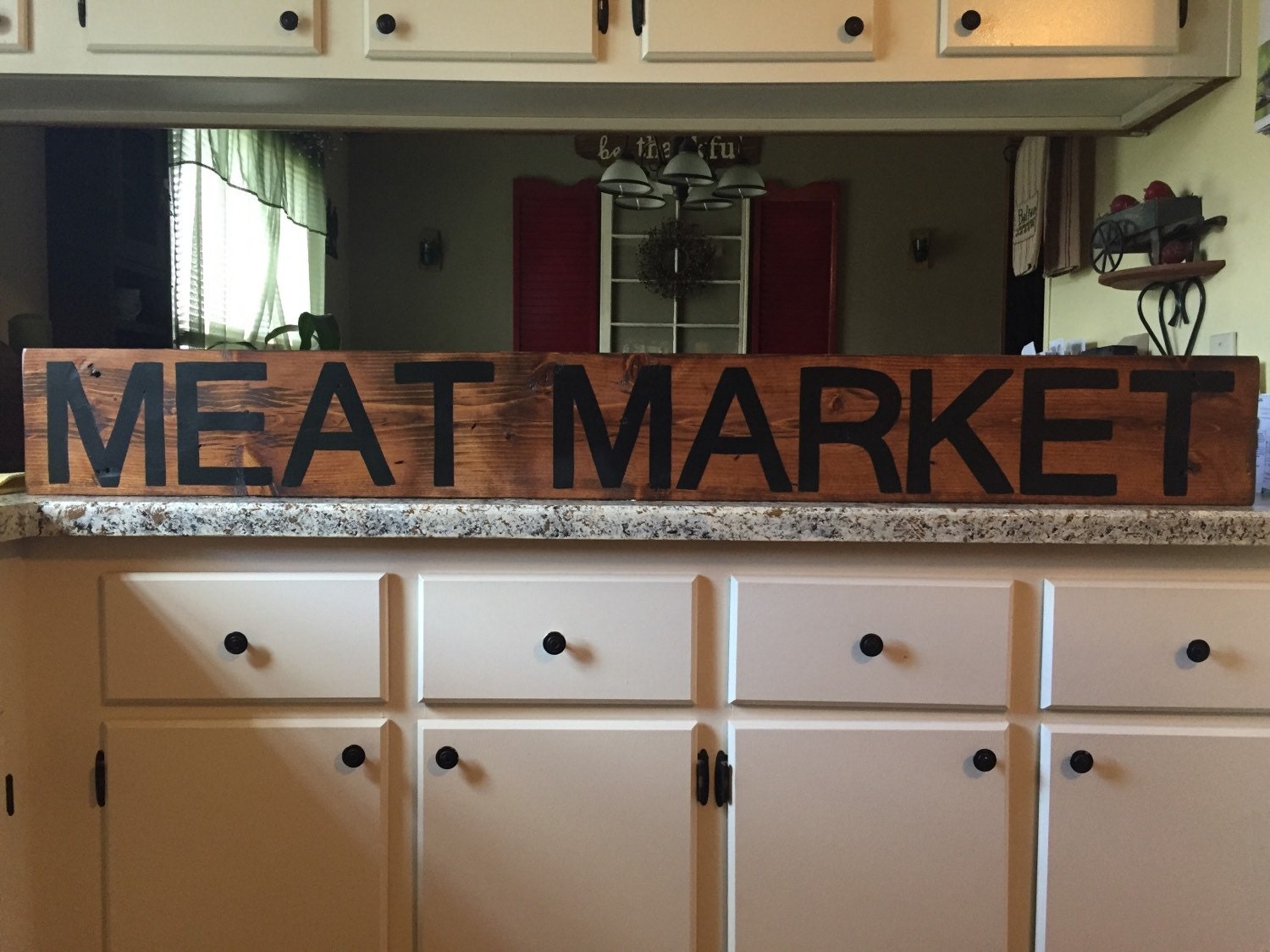 MEAT MARKET sign butcher shop sign Grocery sign farmhouse